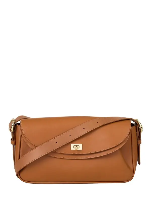 Sandro Le Mambo Leather Shoulder Bag - Camel