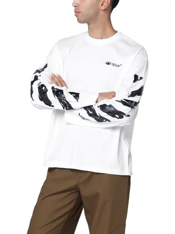Off-White Long-sleeved T-shirt With Logo - White