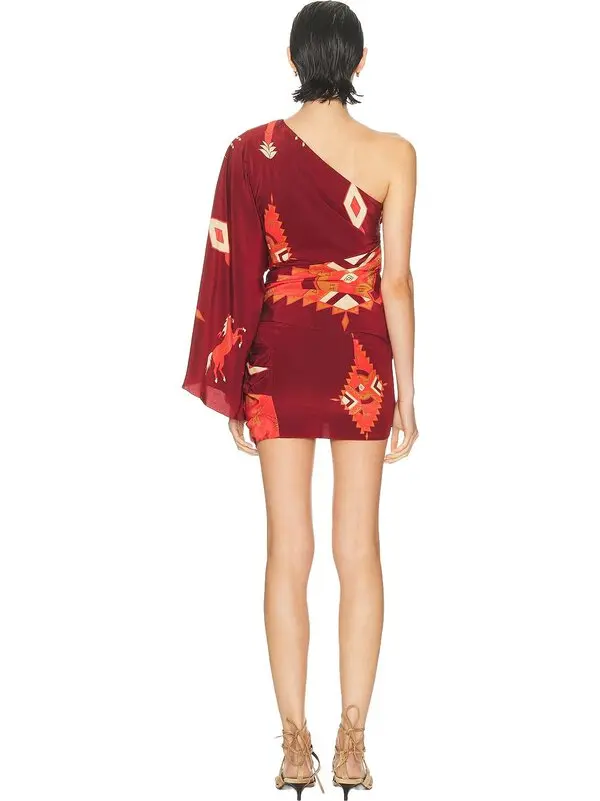 Johanna Ortiz Hidden Oasis Mini Dress - Wine, Pink, & Camel
