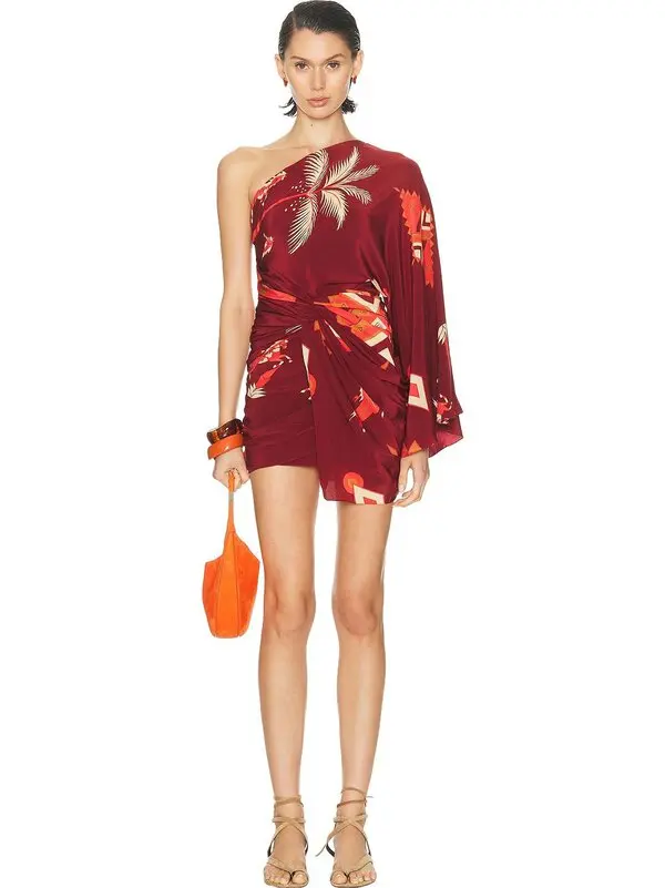 Johanna Ortiz Hidden Oasis Mini Dress - Wine, Pink, & Camel