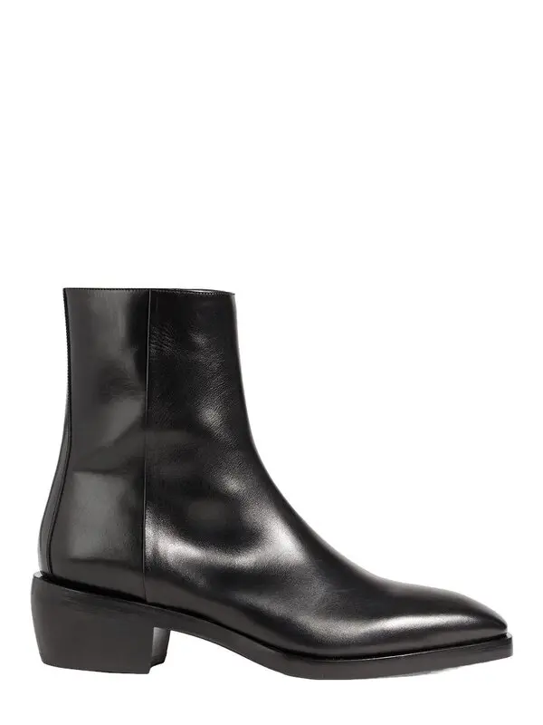 FERRAGAMO Fuerte Leather Boots - Black