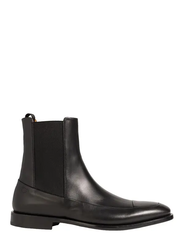 FERRAGAMO Genesio Leather Chelsea Boots - Black