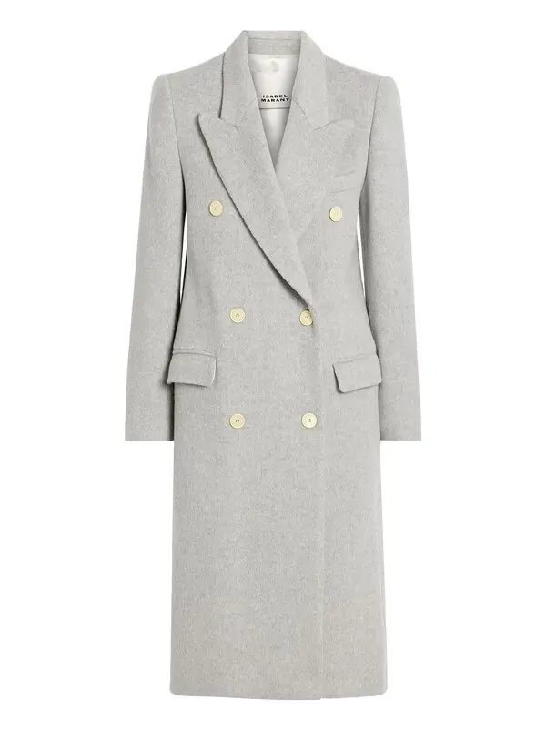 Isabel Marant Enarryli Wool-blend Felt Coat - Light Gray