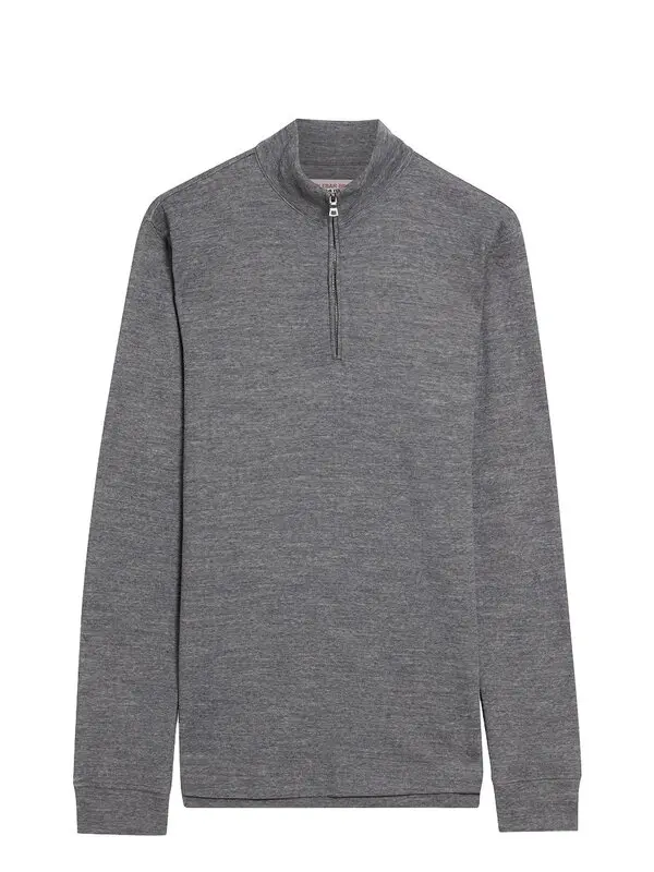 Orlebar Brown Neilson Wool-blend Half-zip Sweatshirt - Gray