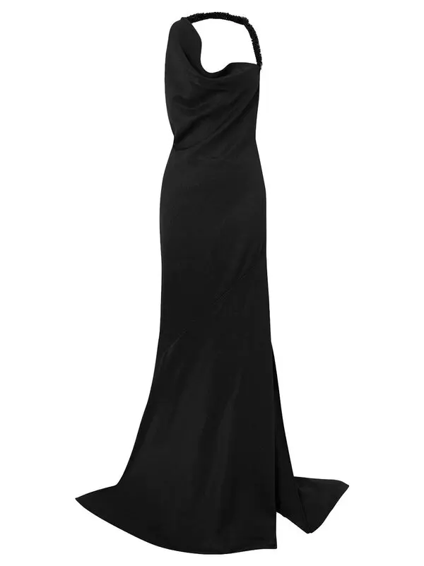 Maticevski Desires Asymmetric Beaded Gown - Black