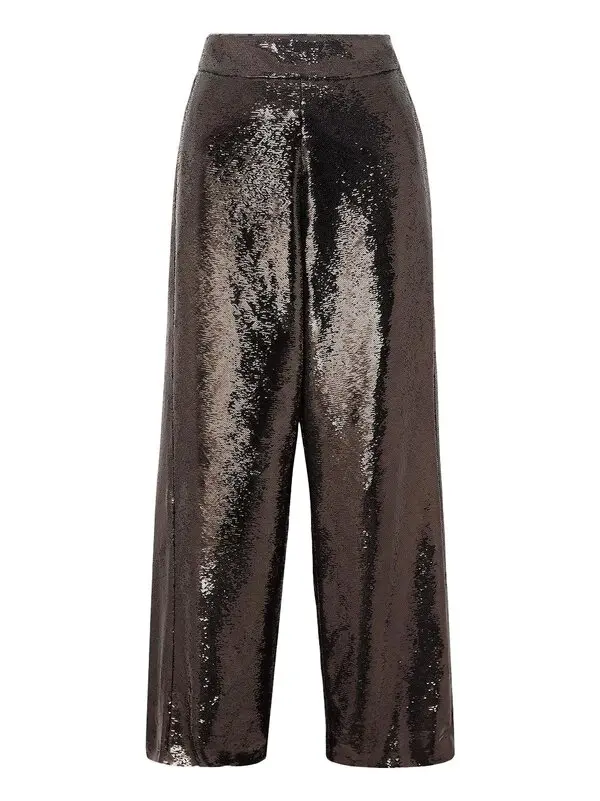 GOLDEN GOOSE Journey Sequin Wide-leg Pants - Dark Brown