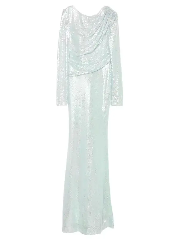 ATU BODY COUTURE Sequin-embellished Draped Maxi Dress - Blue