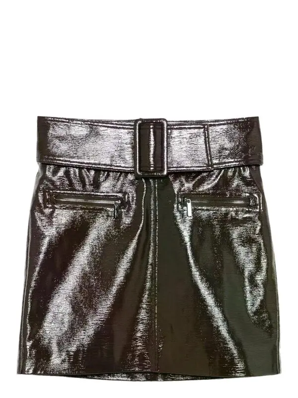 Karl Lagerfeld Patent Skirt - Brown
