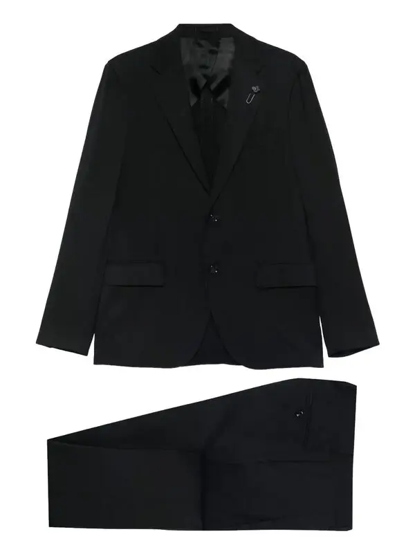 LARDINI Notched-lapel Suit - Black