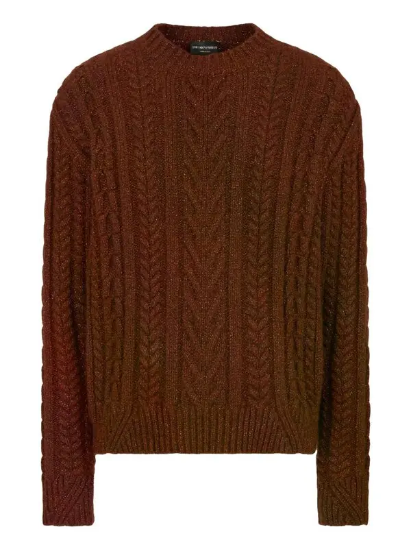 Emporio Armani Cable-knit Sweater - Brown