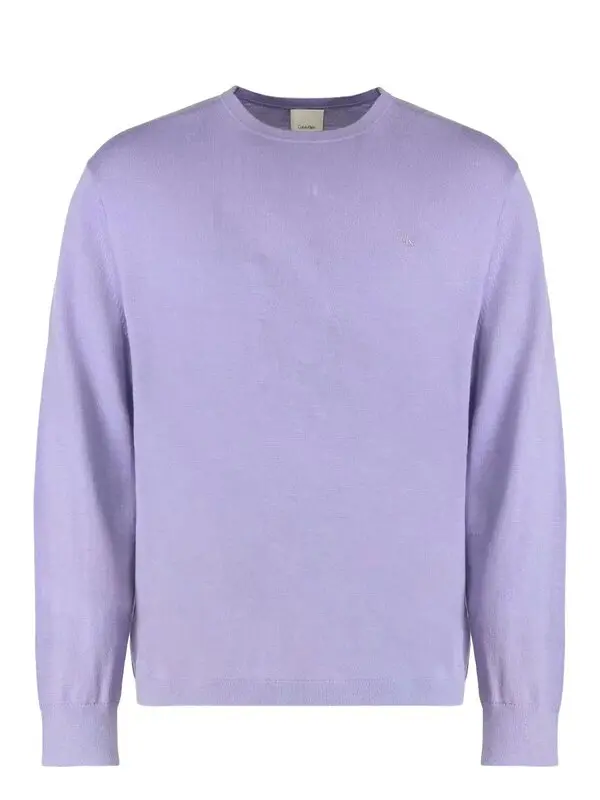 Calvin Klein Embroidered Crew-neck Sweater - Purple