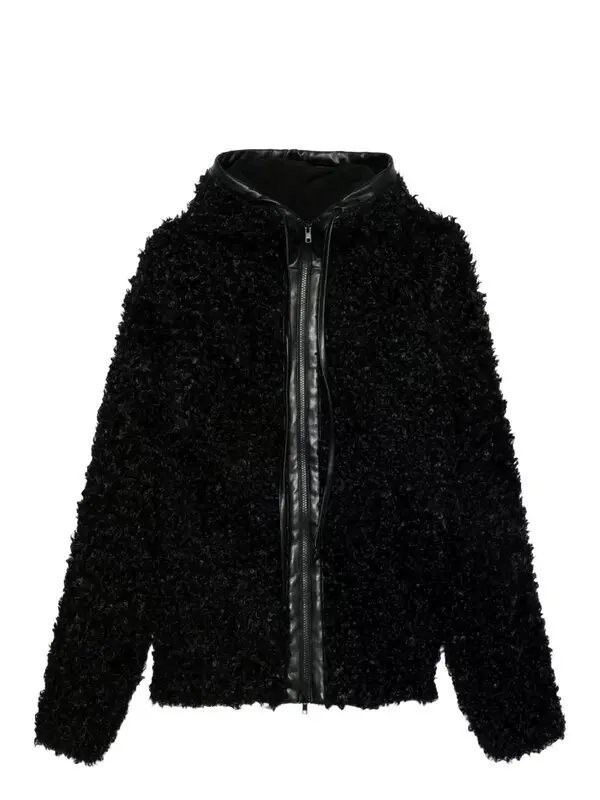 Norma Kamali Faux Fur Long Coat - Black