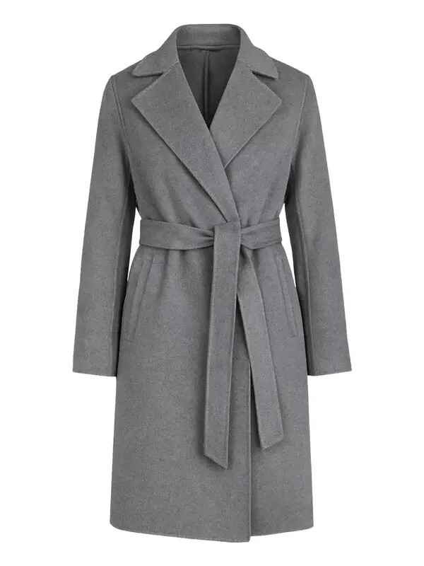 Max Mara Belted Wool Coat - Grey