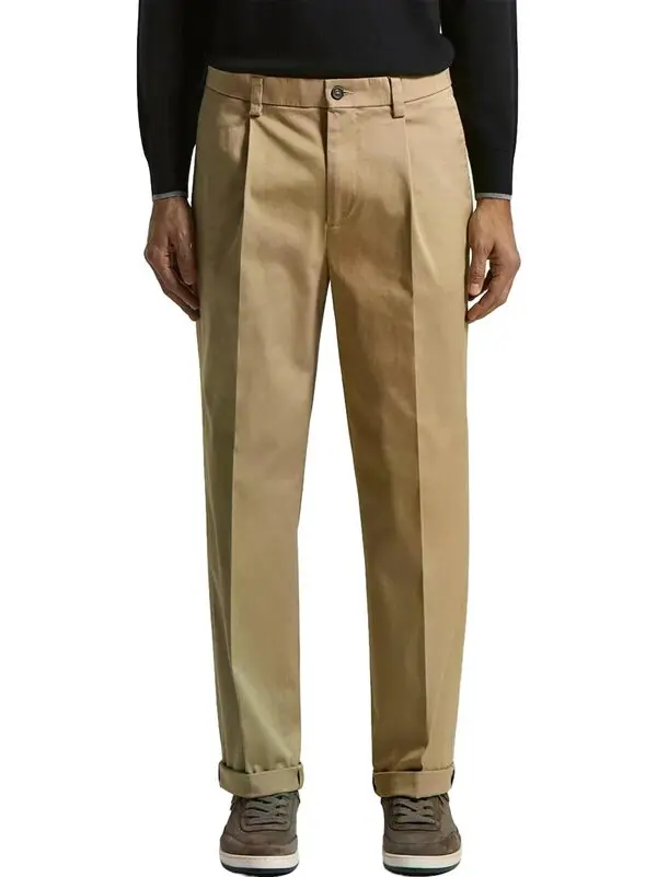 Peserico Pleated Cuffed Trousers - Neutrals