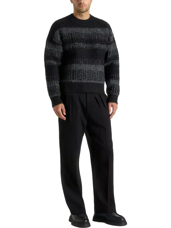 Manière De Voir Ayden Checked Knitted Sweater - Black