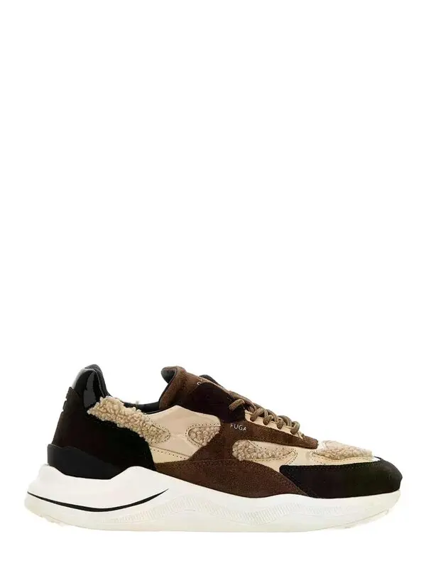 D.a.t.e. Shiny Leather Teddy Sneakers - Brown