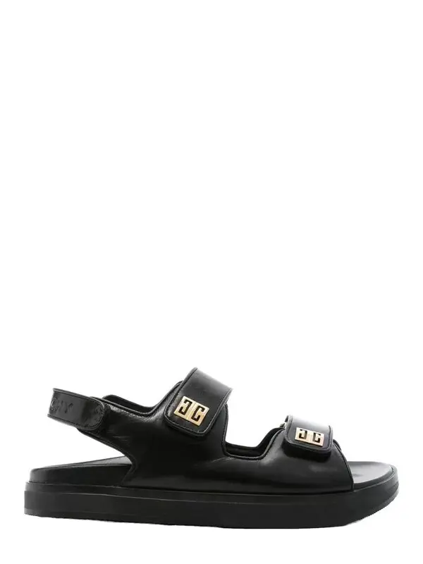 Givenchy Pattern Double Strap Sandals - Black