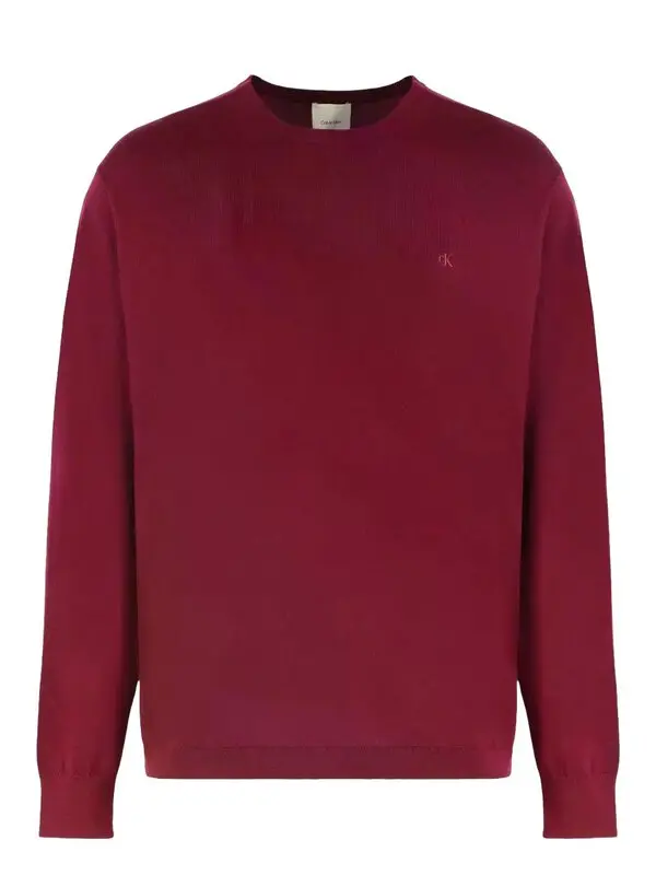 Calvin Klein Logo Crew-neck Sweater - Red