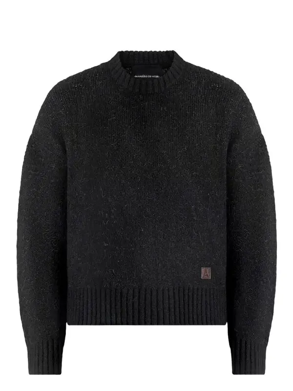 Manière De Voir Eiffel Patch Knit Sweater - Black