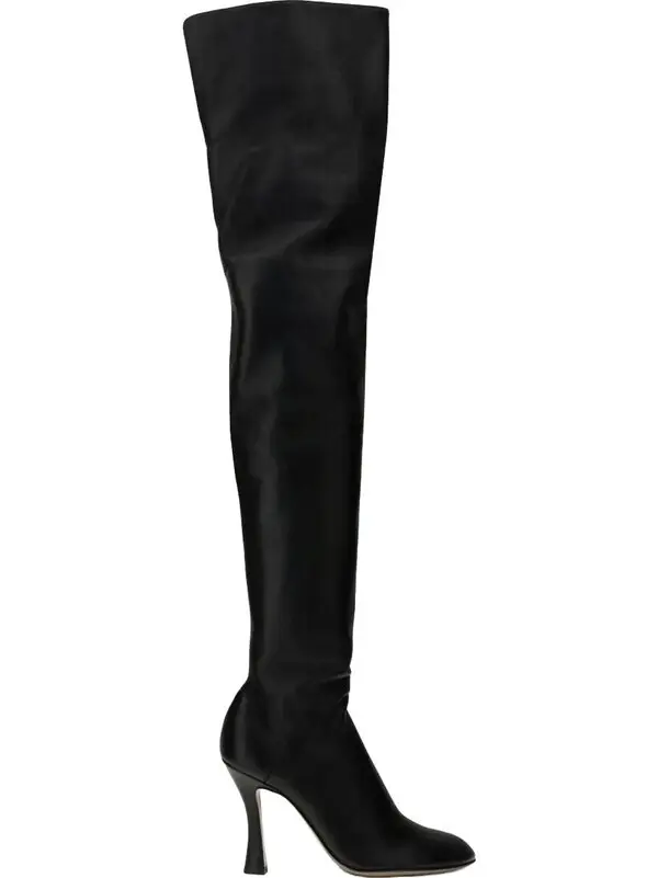 PETAR PETROV Round Toe Over-the-knee Boots - Black