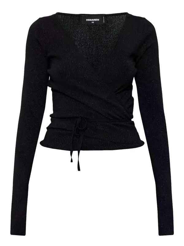 Dsquared2 Lurex Wrapped Top - Black
