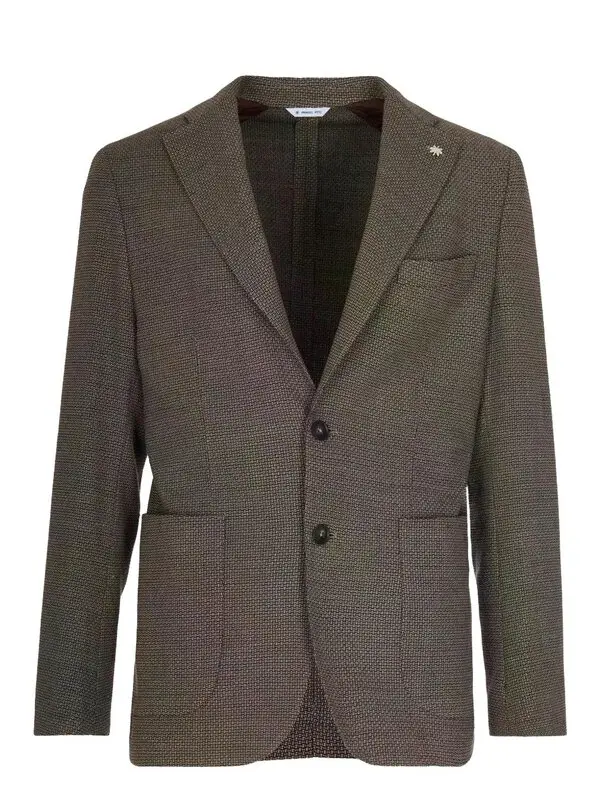 MANUEL RITZ Lapel-pin Blazer - Brown