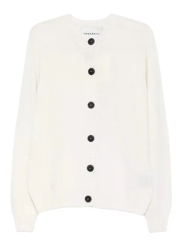 AMARANTO Buttoned Cardigan - White