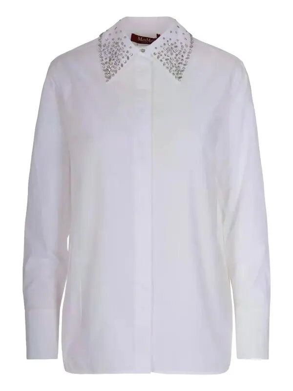 Max Mara Embellished-collar Cotton Shirt - White