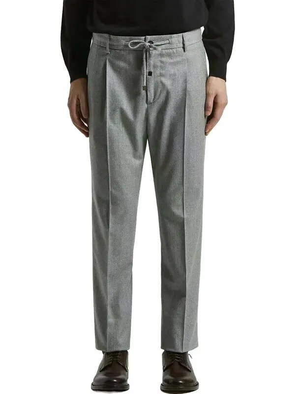 Peserico Pleated Drawstring Trousers - Grey