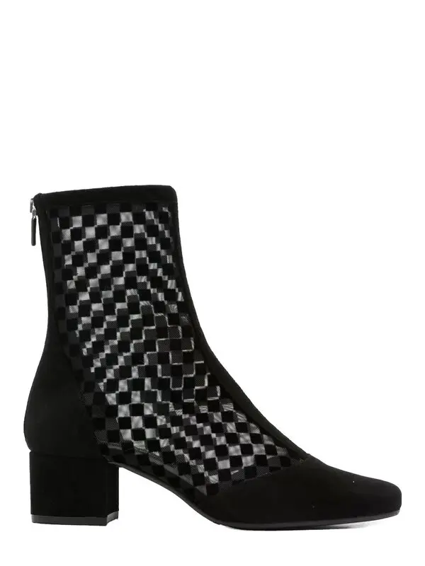 CAREL Checkered Ankle Boots - Black