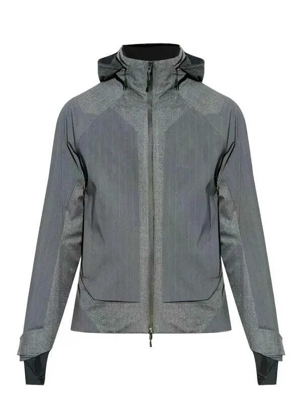 Sease Hooded Striped Jacket - Grey