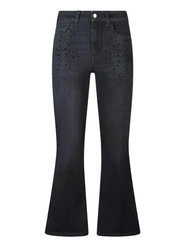 Liu Jo Embellished Flare Jeans - Black