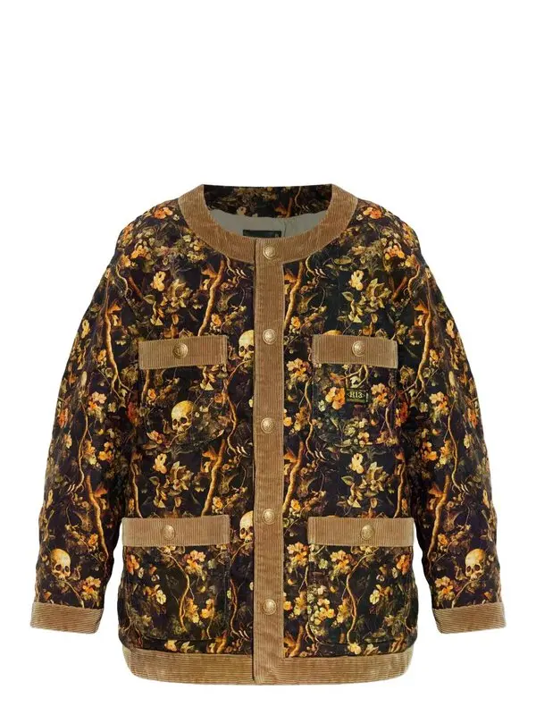 R13 Skull-print Floral Jacket - Brown