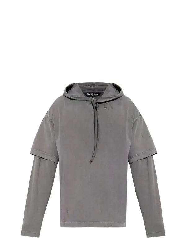 Palm Angels Layered-design Hoodie - Grey