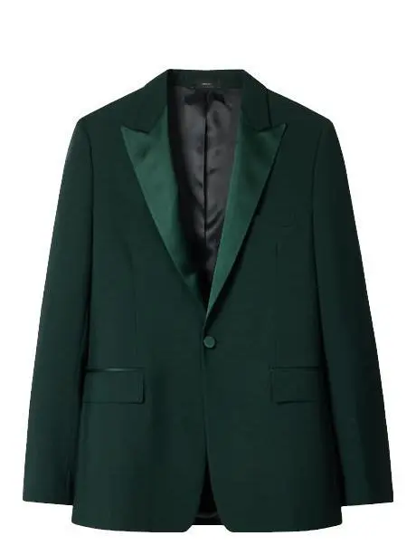 Paul Smith The Soho Tailored-fit Dark Wool-mohair Evening Blazer - Green