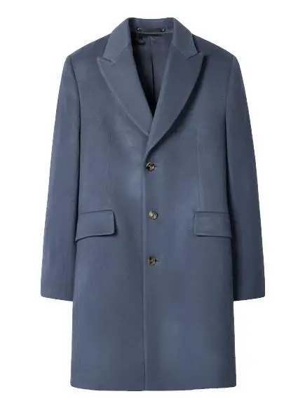 Paul Smith Steel Wool-cashmere Epsom Coat - Blue