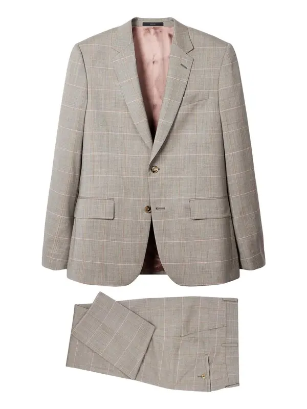 Paul Smith The Soho Tailored-fit Windowpane Check Wool-cashmere Suit - Grey