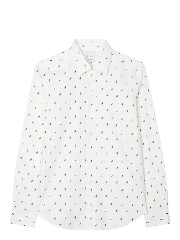 Paul Smith Super Slim-fit 'butterfly' Print Shirt - White