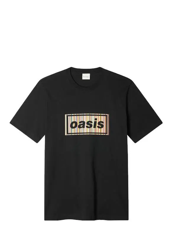 Paul Smith X Oasis 'signature Stripe' Logo T-shirt - Black