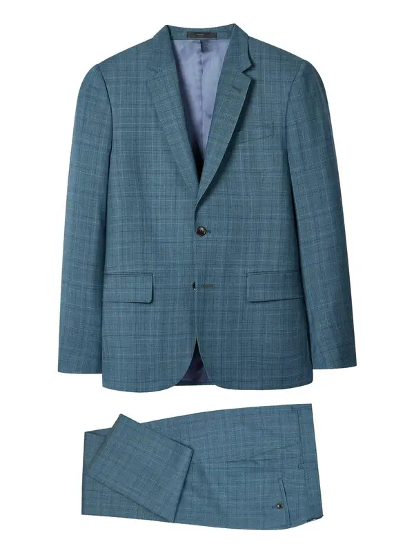 Paul Smith The Soho Tailored-fit Teal Check Wool Suit - Green