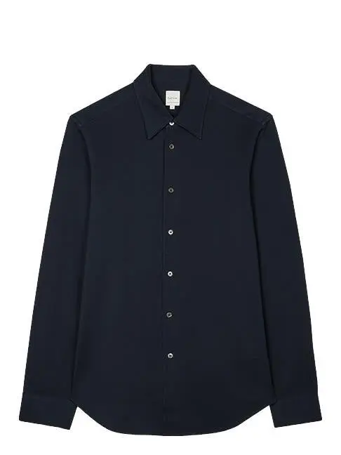 Paul Smith Navy Cotton Pique Shirt - Blue
