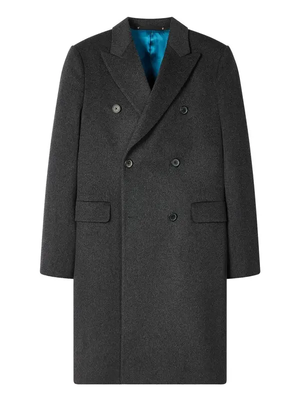 Paul Smith Wool-cashmere Blend Double-breasted Overcoat - Grey