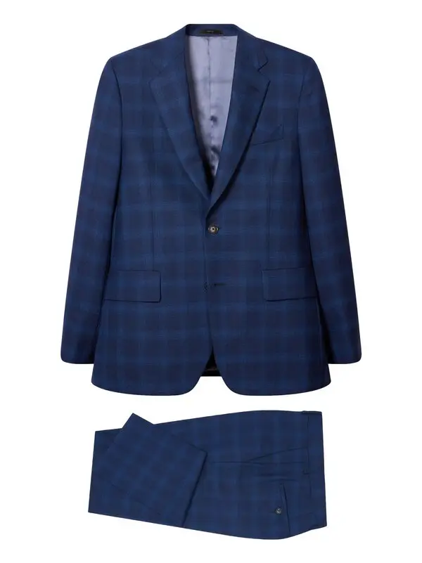 Paul Smith The Brierley Check Tropical Wool Suit - Blue