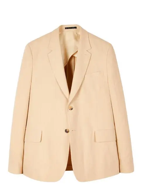 Paul Smith Beige Linen Buggy-lined Blazer - White