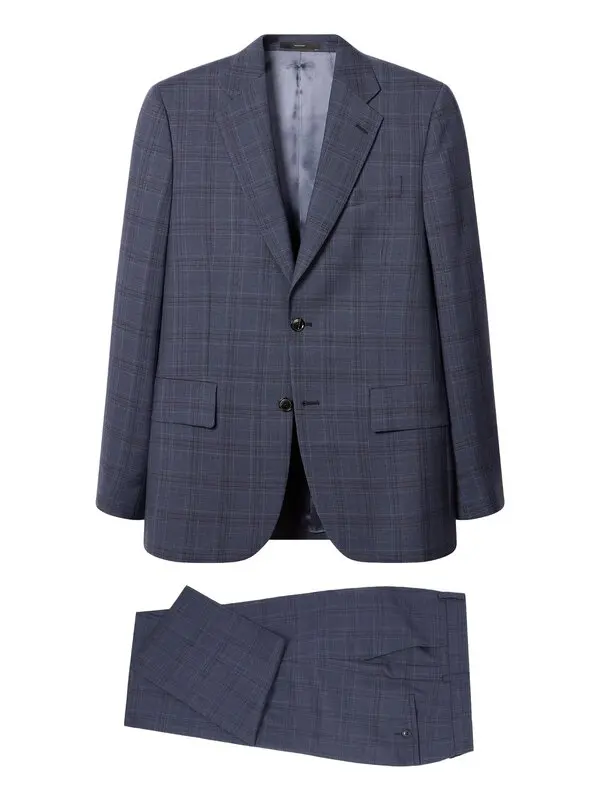 Paul Smith The Brierley Dark Navy Check Wool Suit - Blue