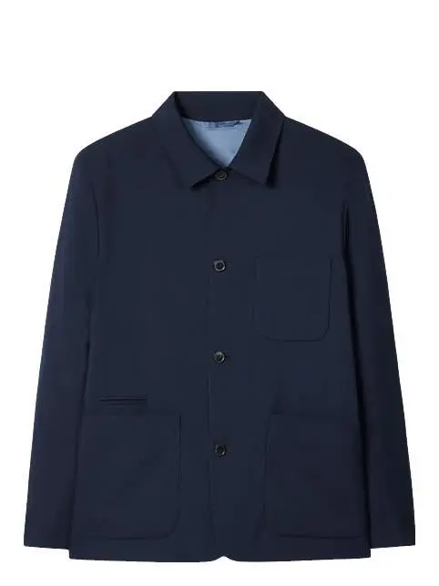 Paul Smith Two-ply Hopsack Wool Work Jacket - Blue
