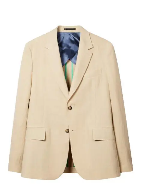 Paul Smith Light Tan Linen Buggy-lined Blazer - White