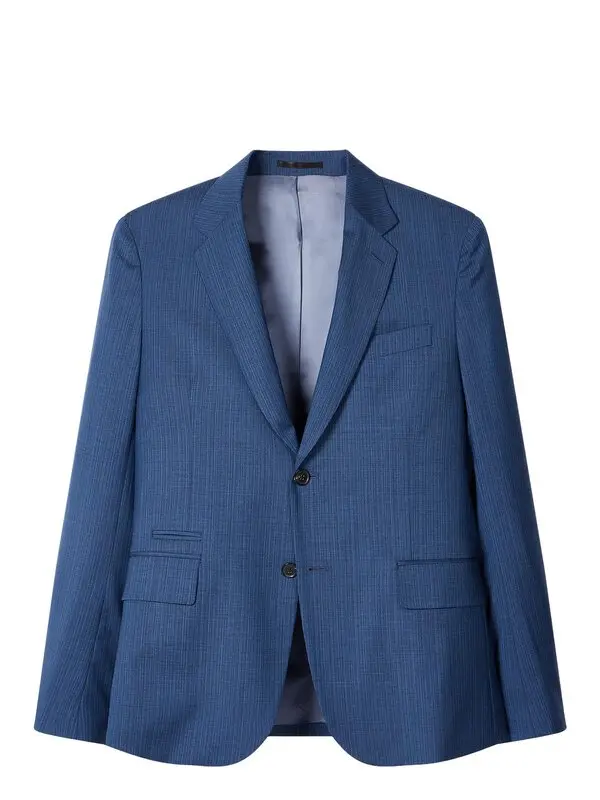 Paul Smith Navy Check Wool Blazer - Blue