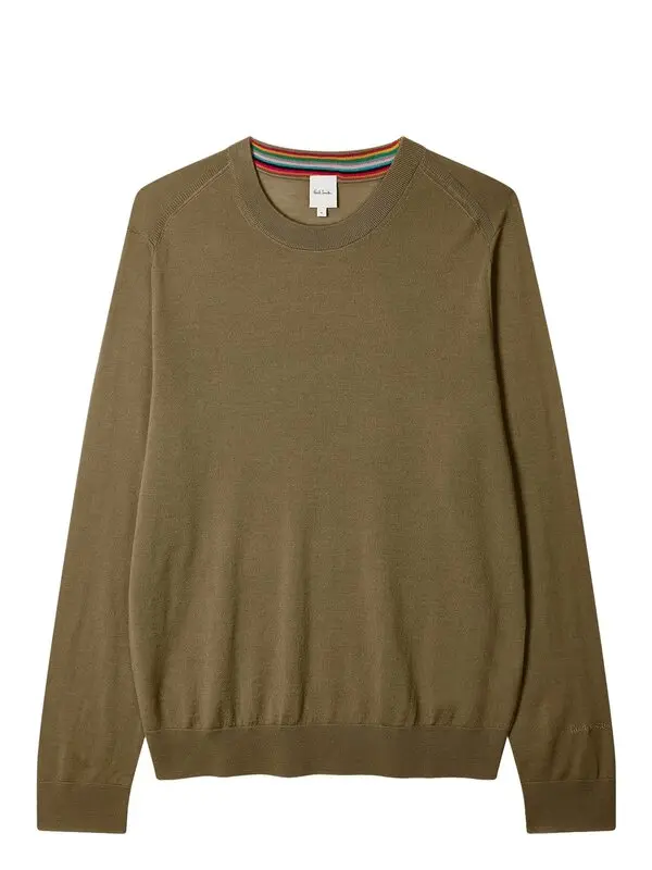 Paul Smith Crewneck Merino Wool Sweater - Brown