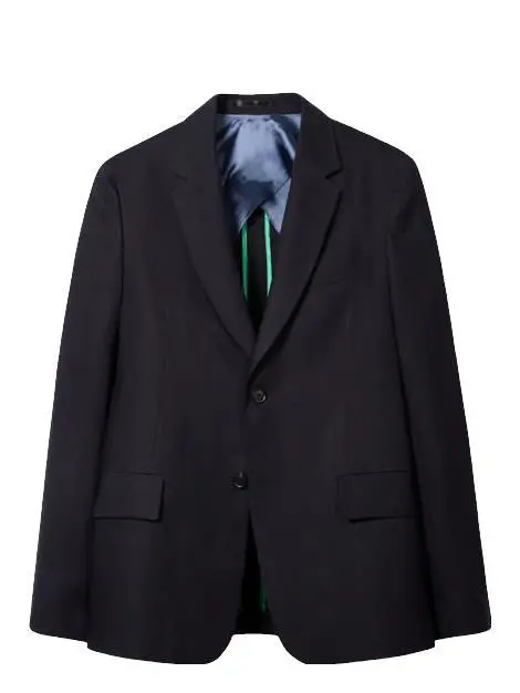 Paul Smith Dark Navy Linen Buggy-lined Blazer - Blue